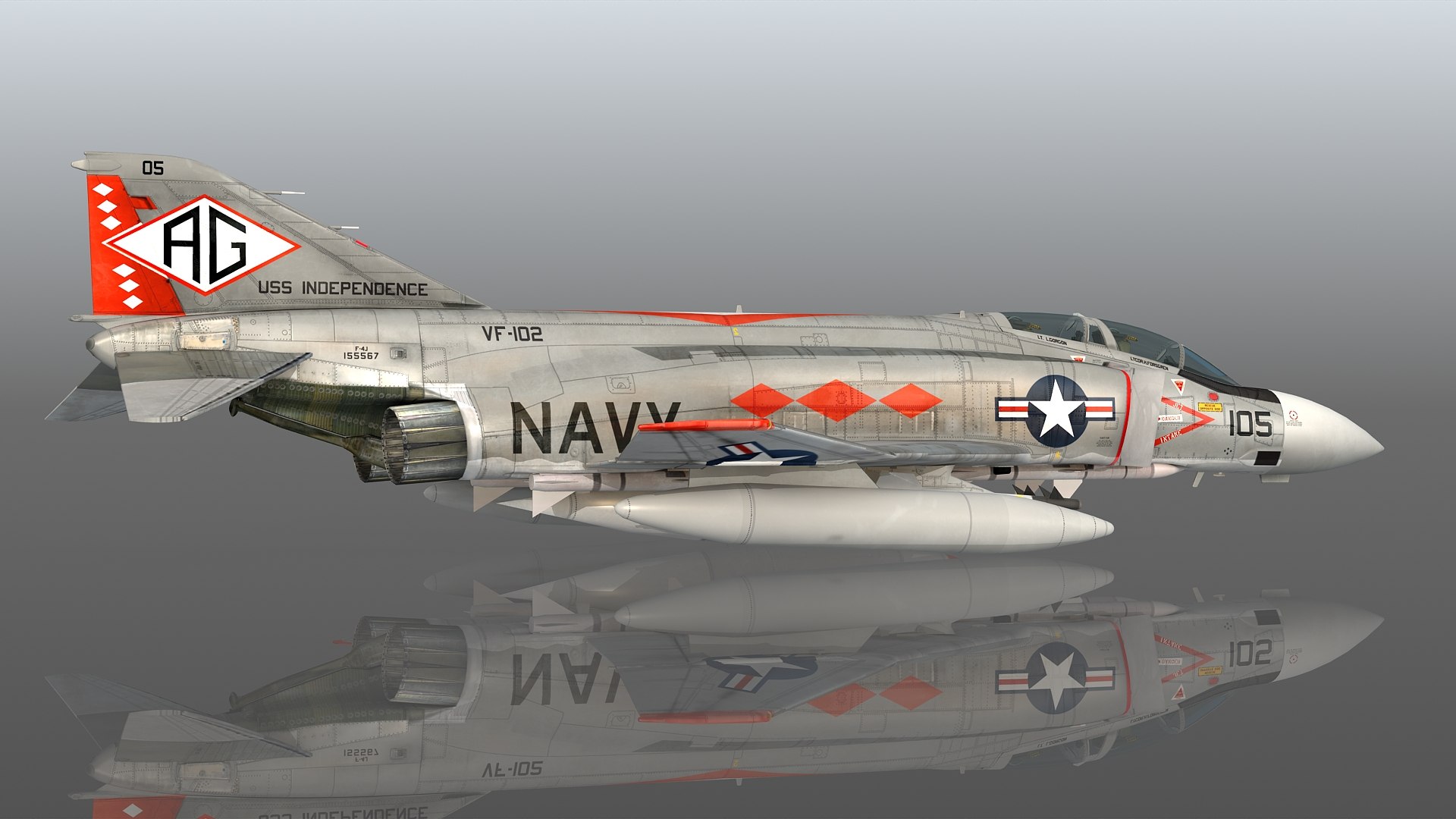 F4 J Navy Phantom II VF-102 Diamondbacks 3D Model - TurboSquid 1794899