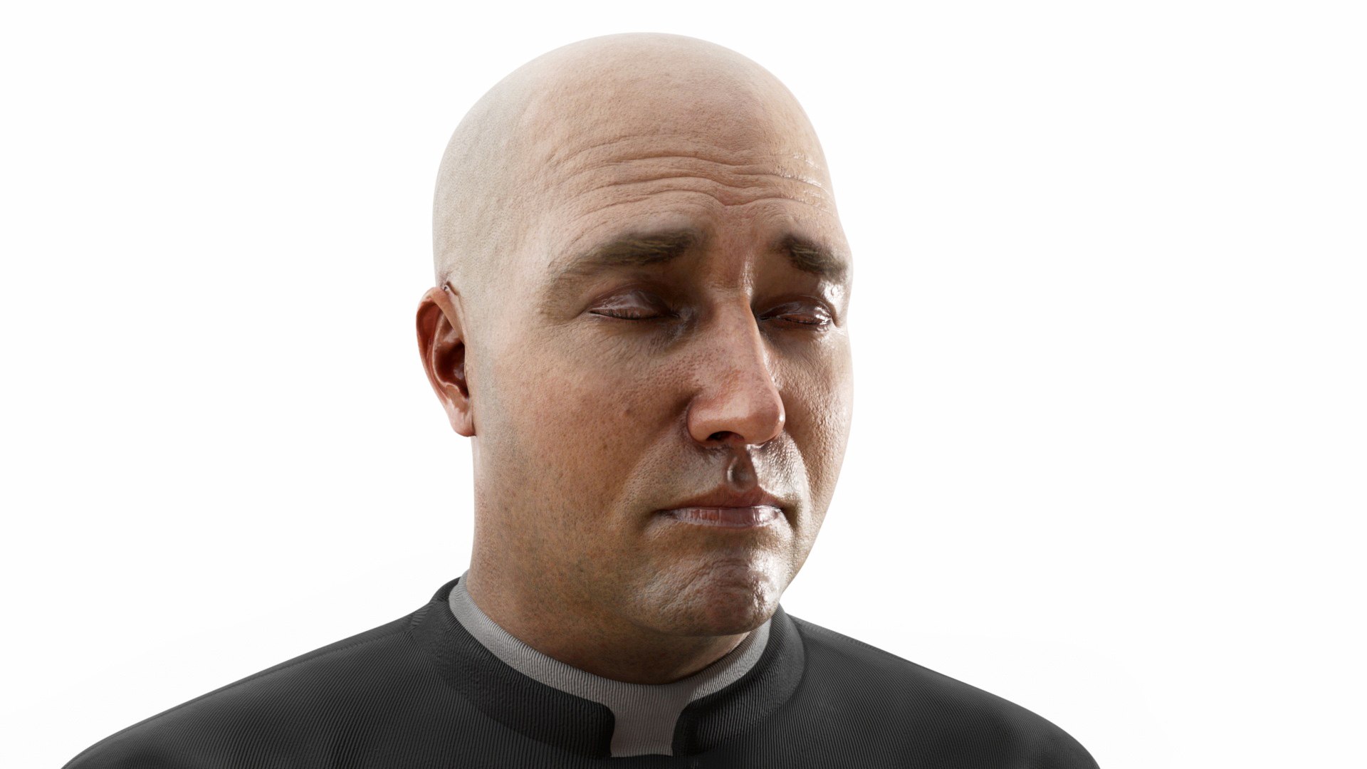 3D Model Priest Praying In A Kneeling Pew - TurboSquid 2321033
