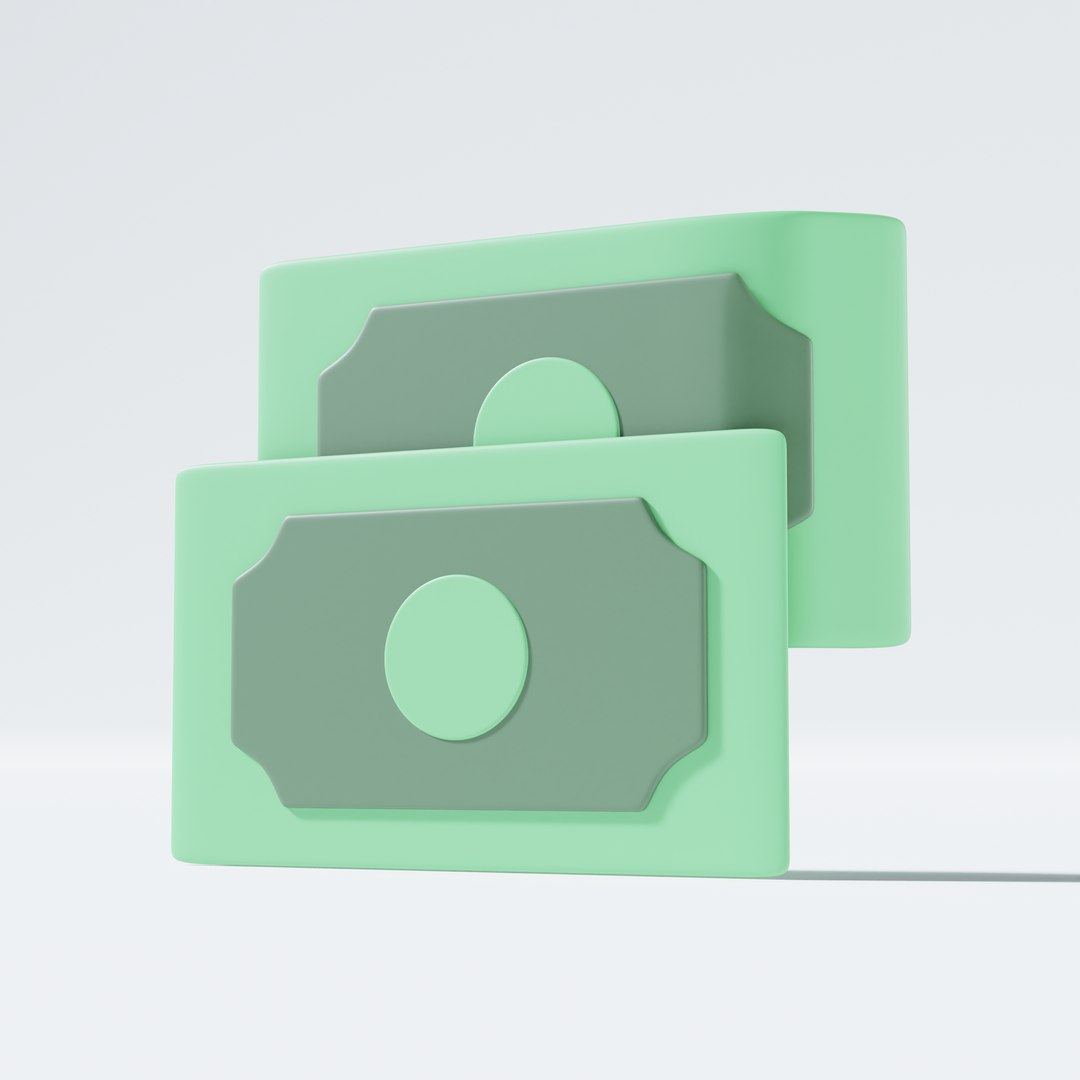 Money Cartoon Model - TurboSquid 2330178