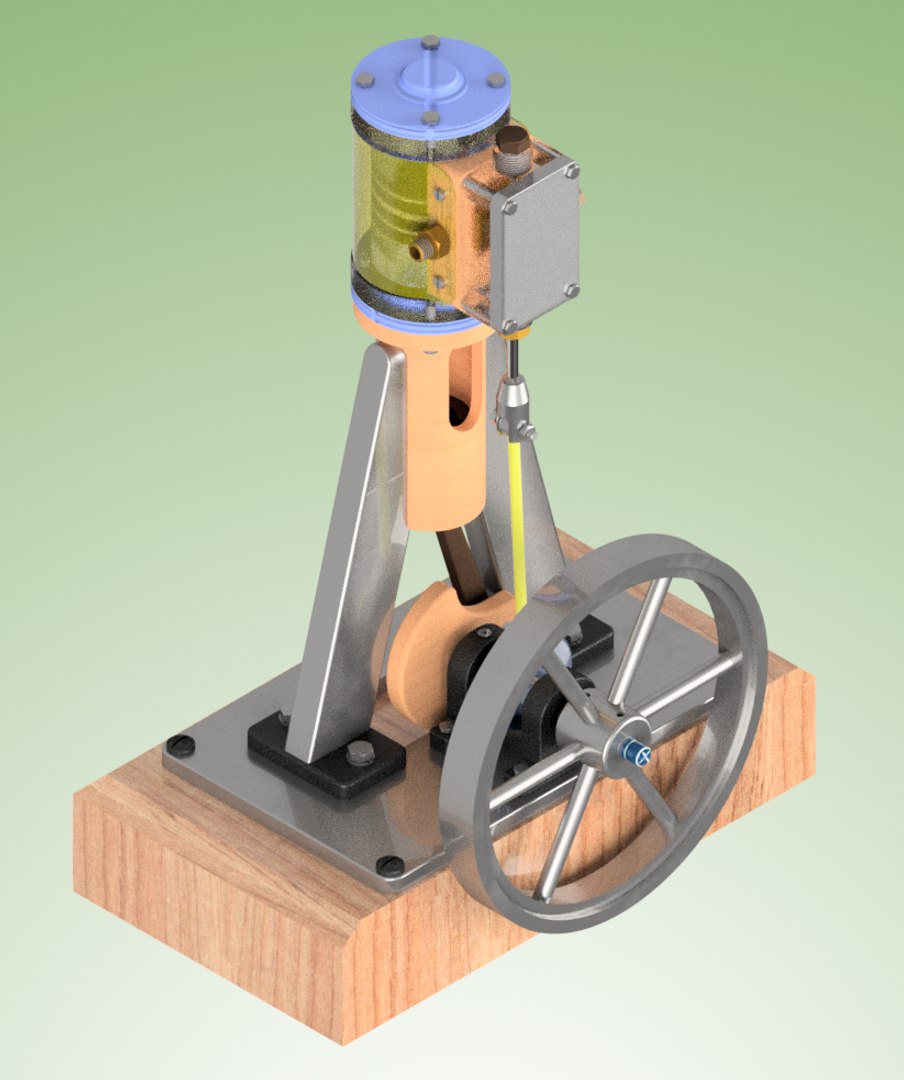 3D Model Vertical Single Cylinder Steam Engine - TurboSquid 1154292
