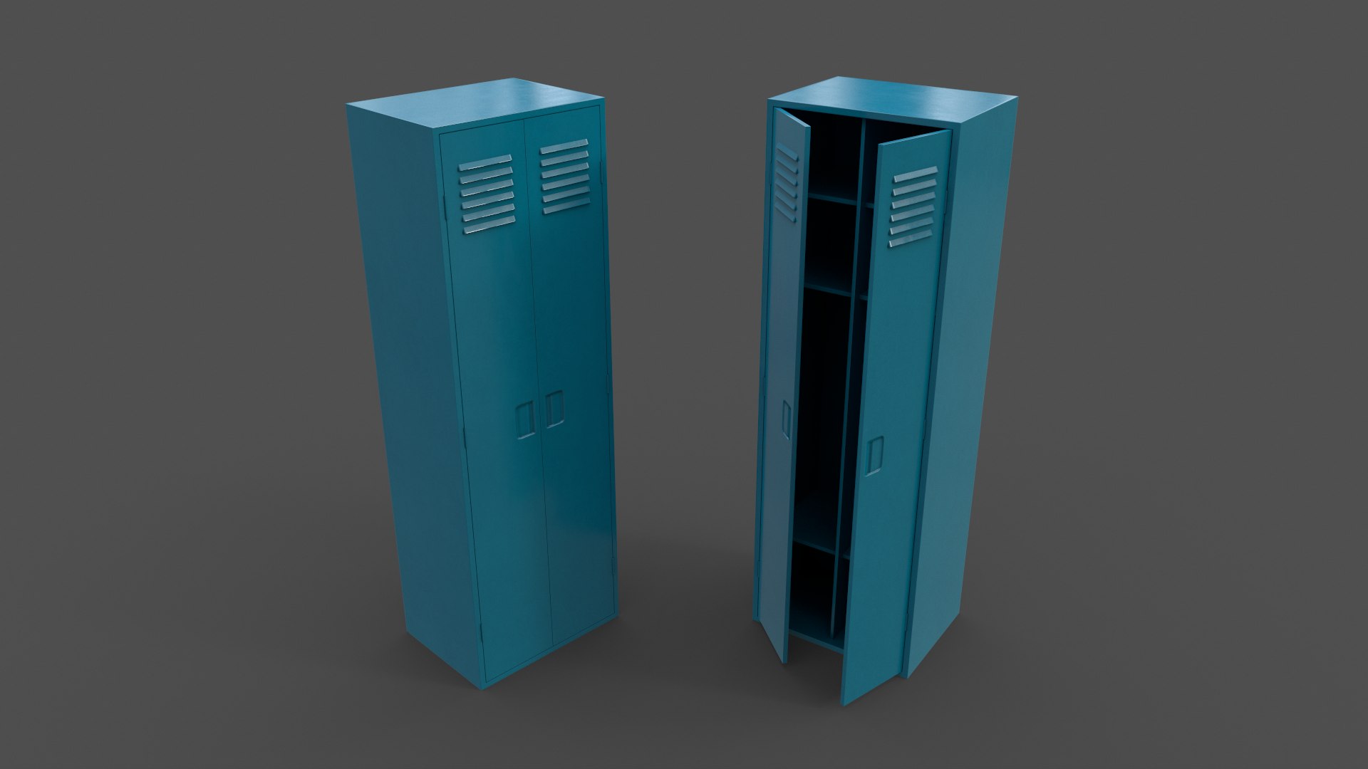 3D PBR School Gym Locker 09 - Blue Sea model - TurboSquid 1786695