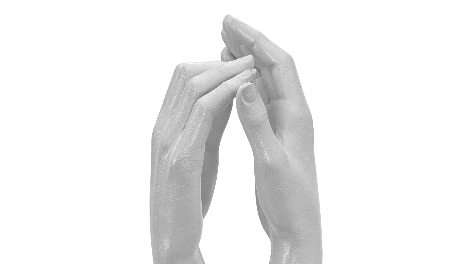 Hands Sculpture White Model - TurboSquid 1948552
