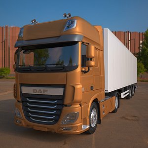 3D daf xf 2020 semi truck - TurboSquid 1453532