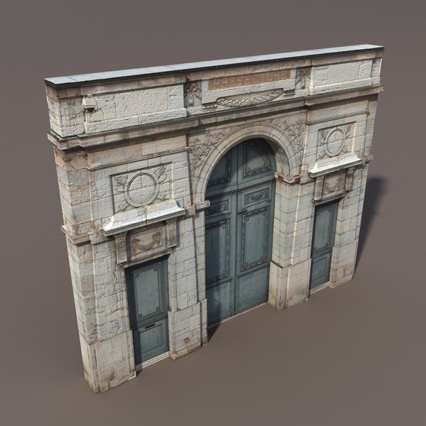 3d model ornate door modelled