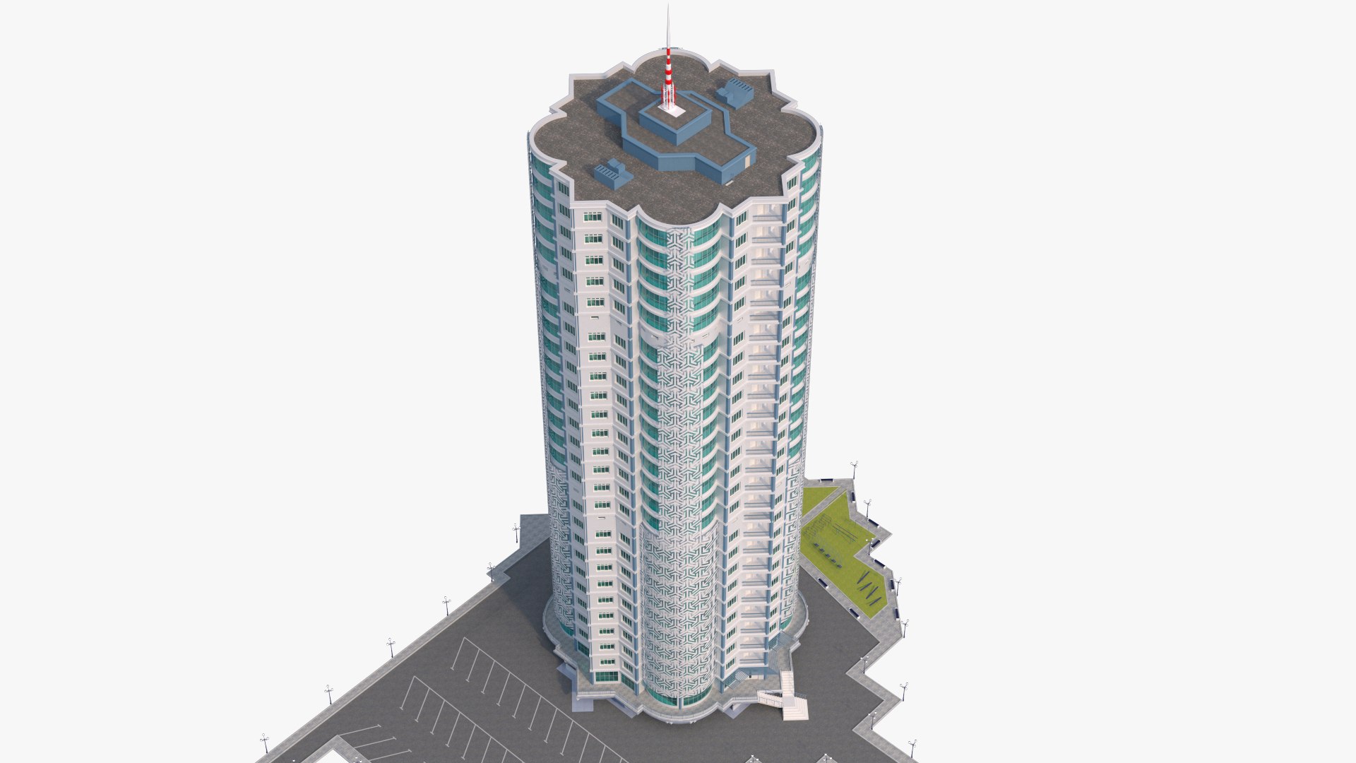 Multi-storey Building 3D Model - TurboSquid 2014678