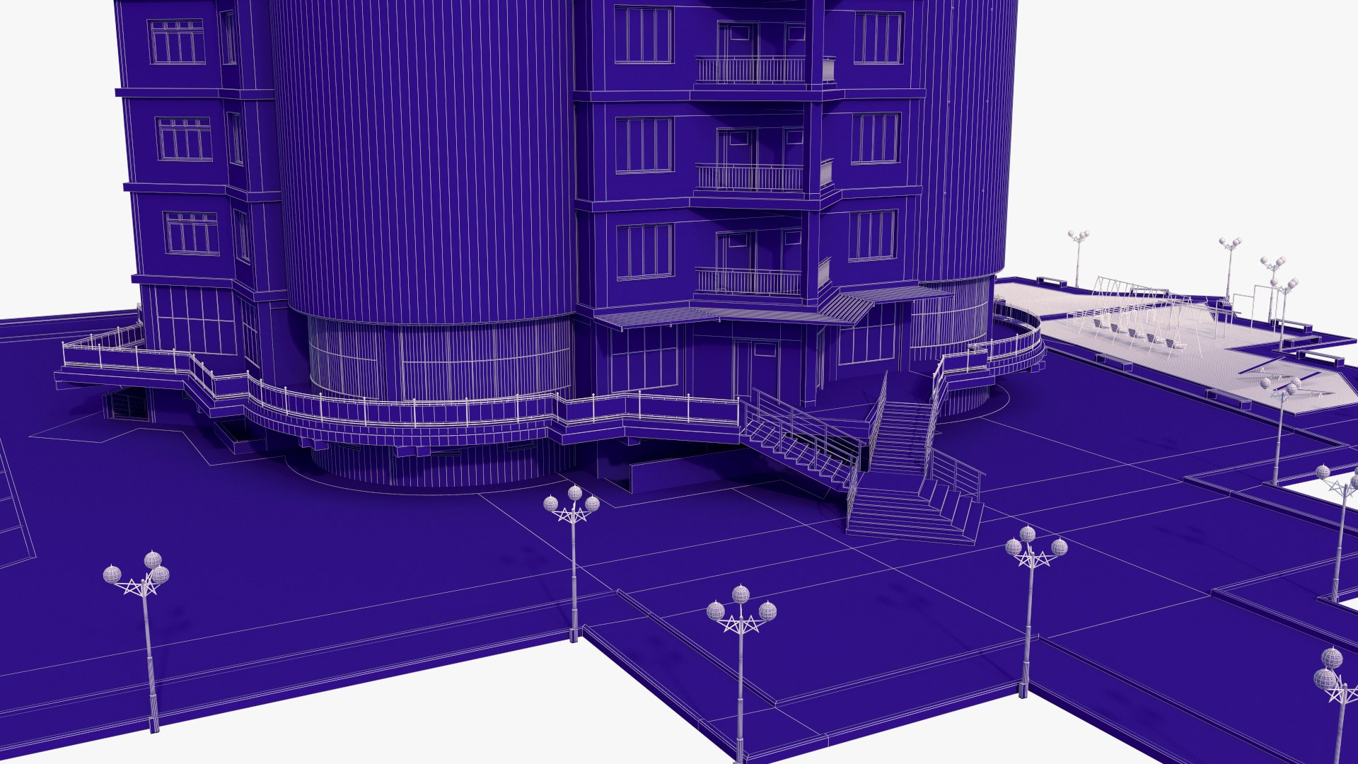Multi-storey Building 3D Model - TurboSquid 2014678