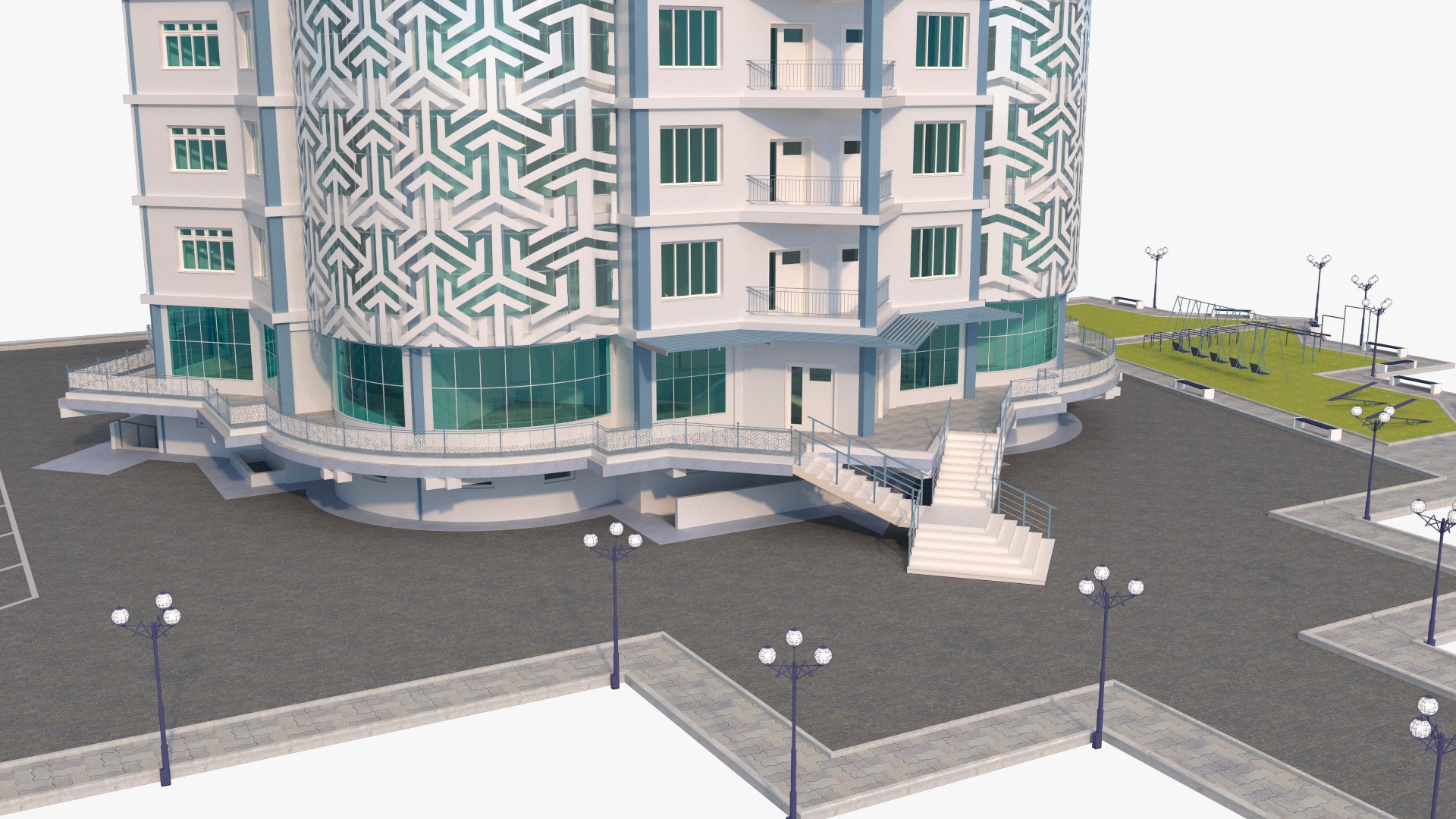 Multi-storey Building 3D Model - TurboSquid 2014678