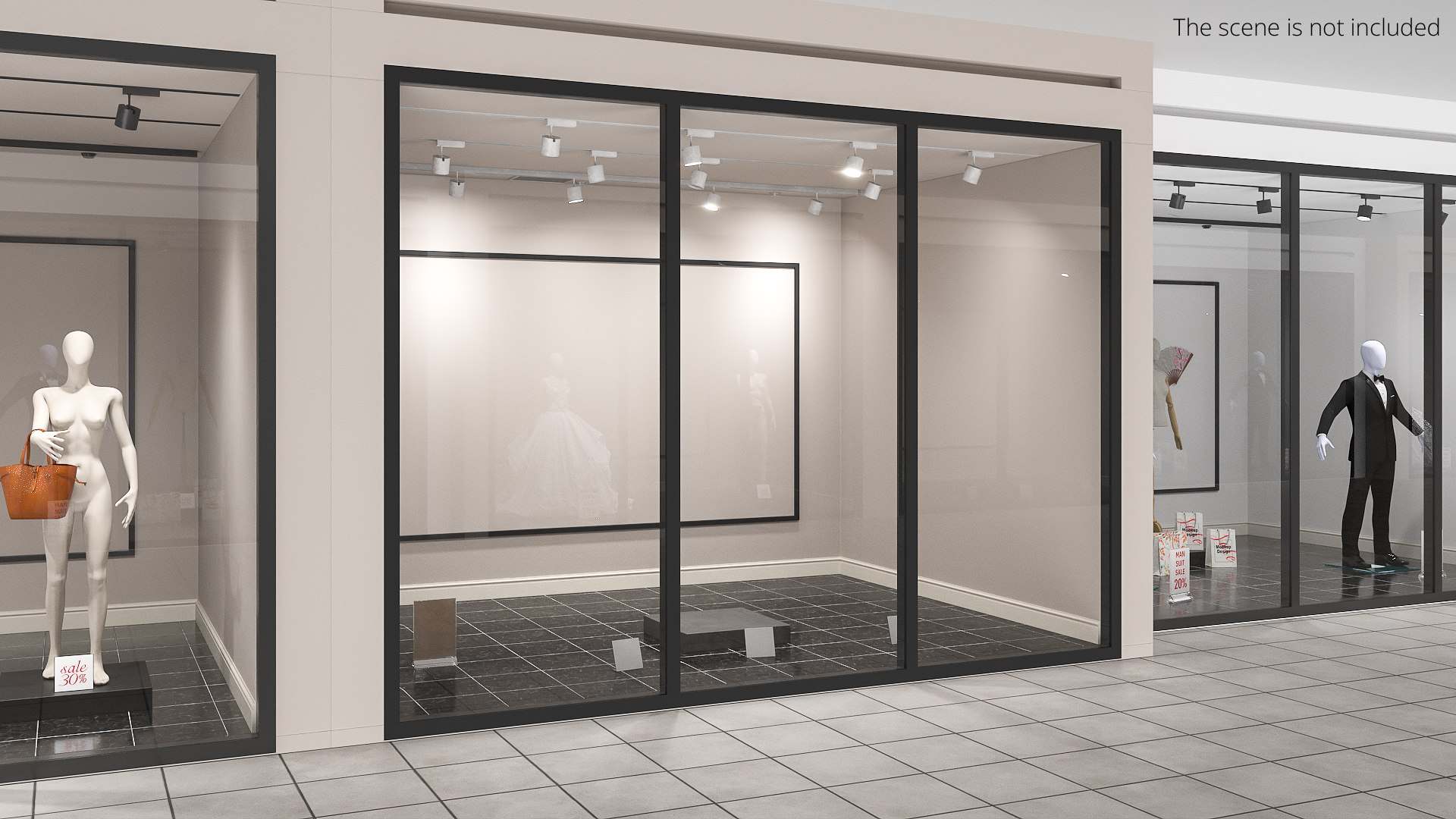 3D Model Retail Shop Glass Window Architecture - TurboSquid 2518815