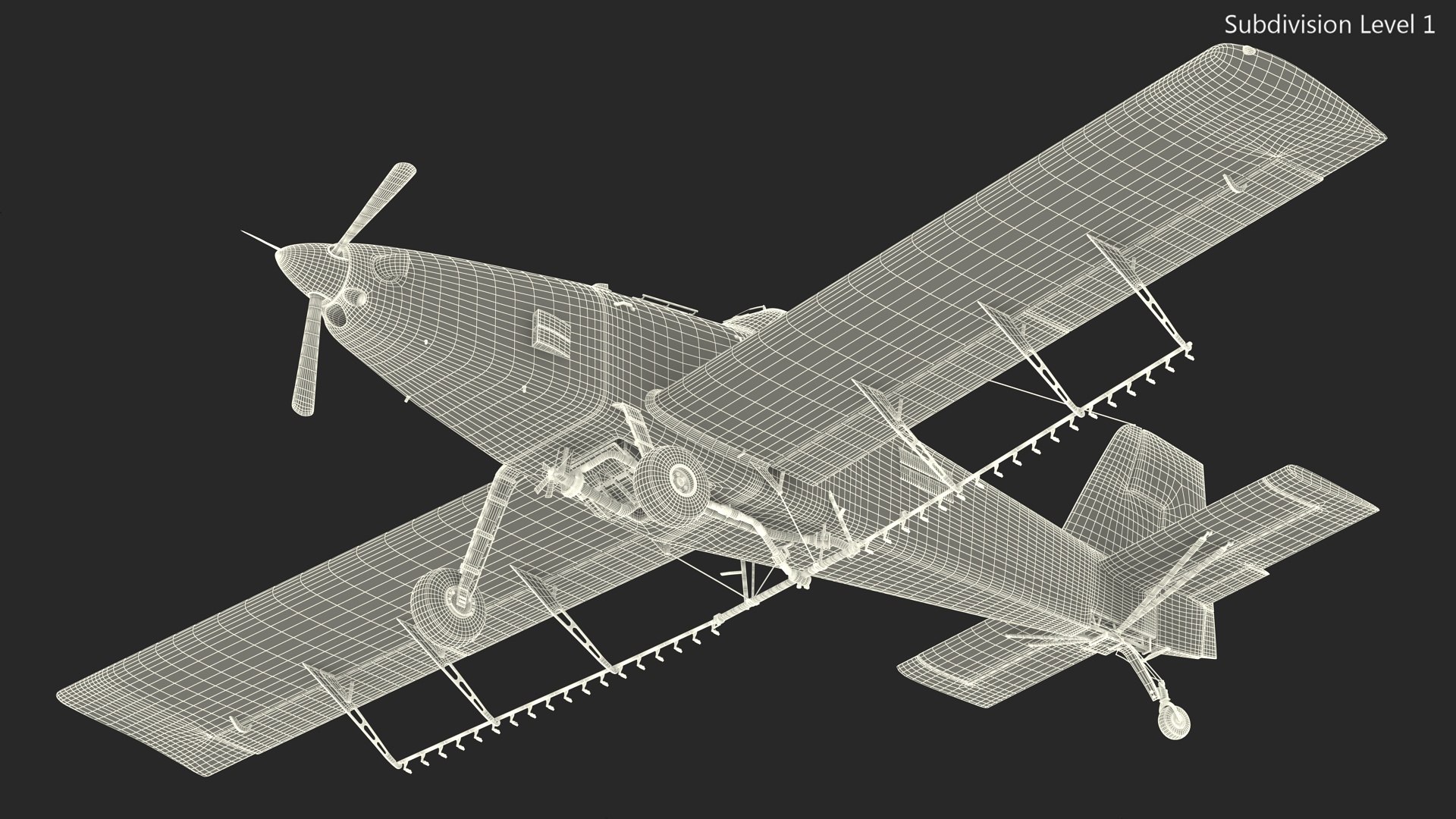 3D Agricultural Plane Air Tractor AT 502B Yellow Rigged model ...