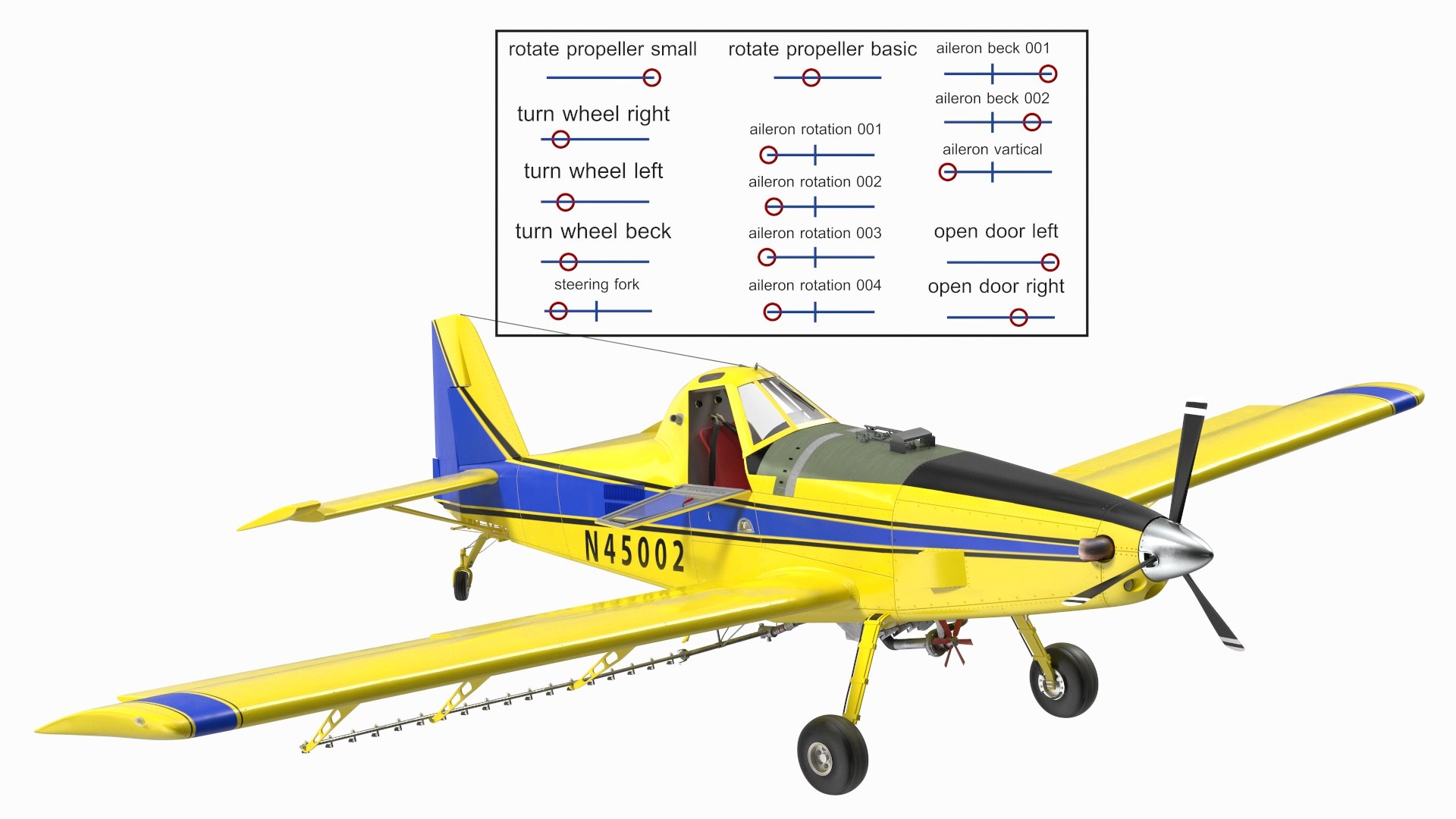 3D Agricultural Plane Air Tractor AT 502B Yellow Rigged model ...