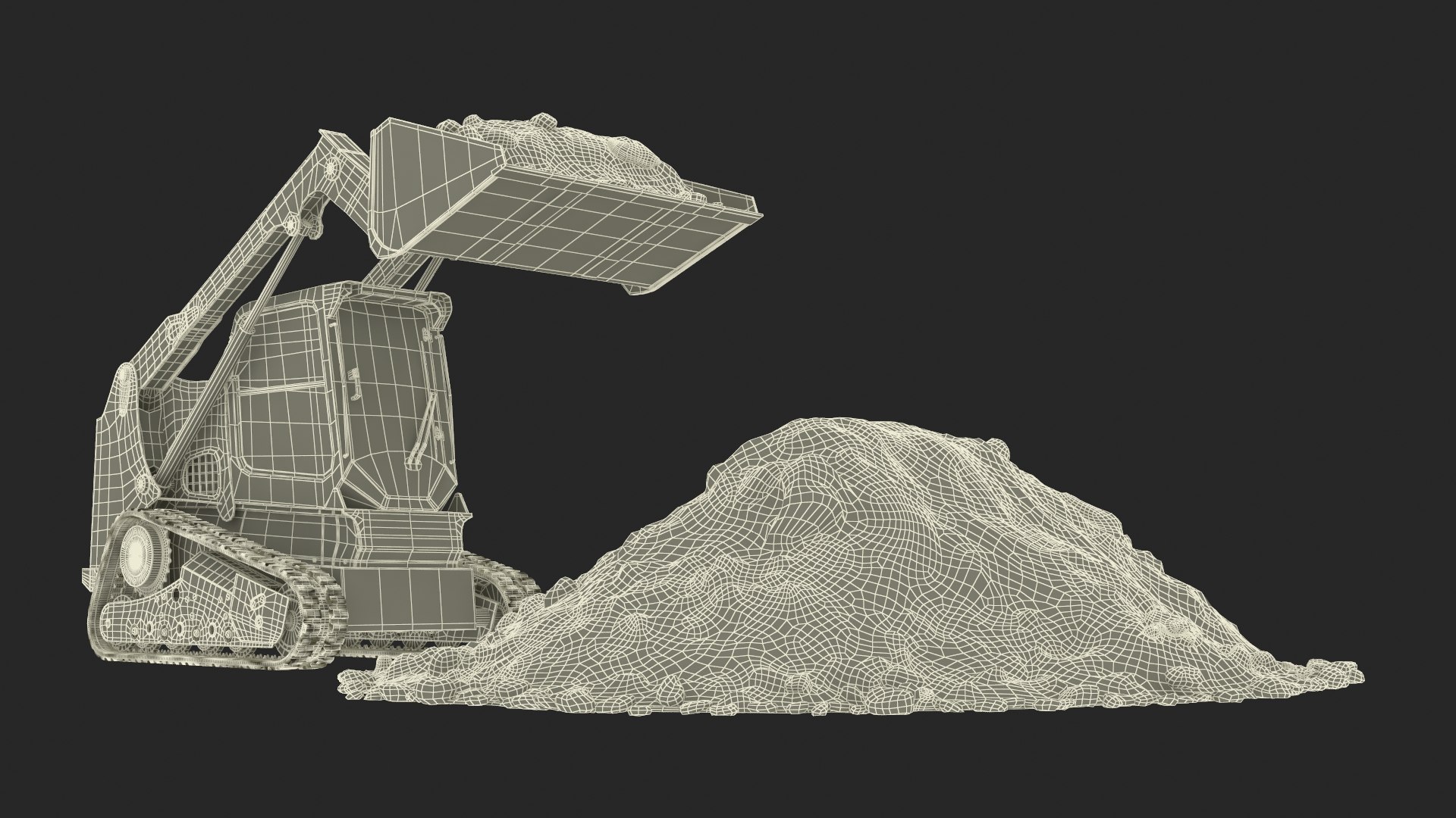3D Model Skid Steer Loader With Sand Load And Pile Of Sand - TurboSquid ...