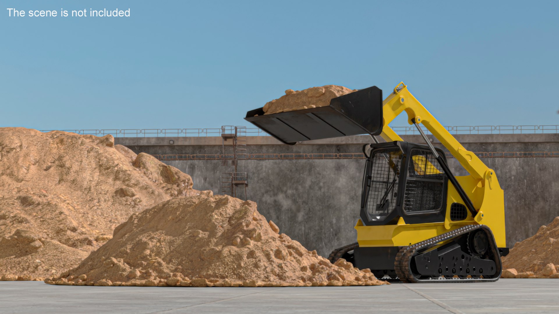 3D Model Skid Steer Loader With Sand Load And Pile Of Sand - TurboSquid ...