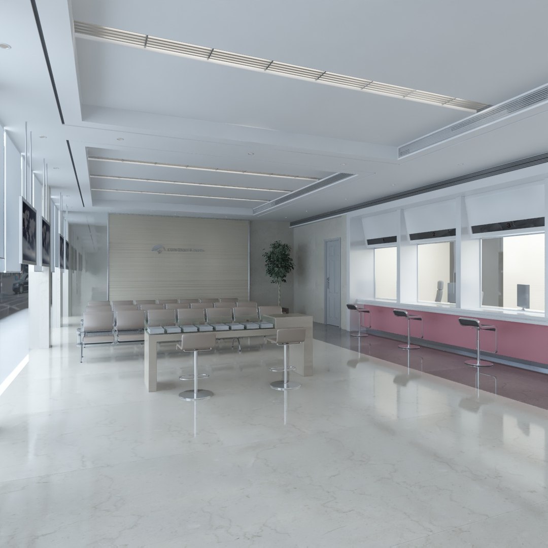 3D Bank Office Branch model - TurboSquid 1965423