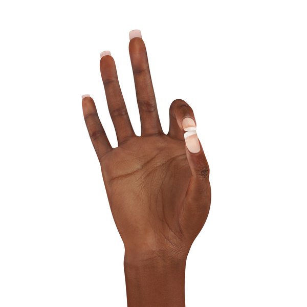 3d female hand african american model
