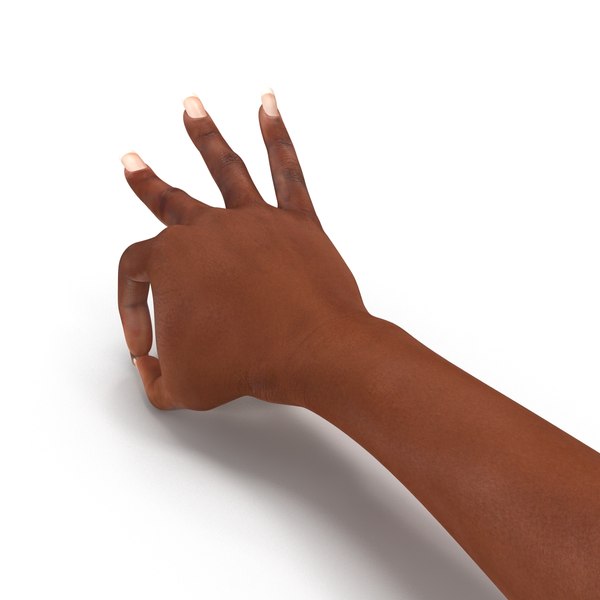 3d female hand african american model