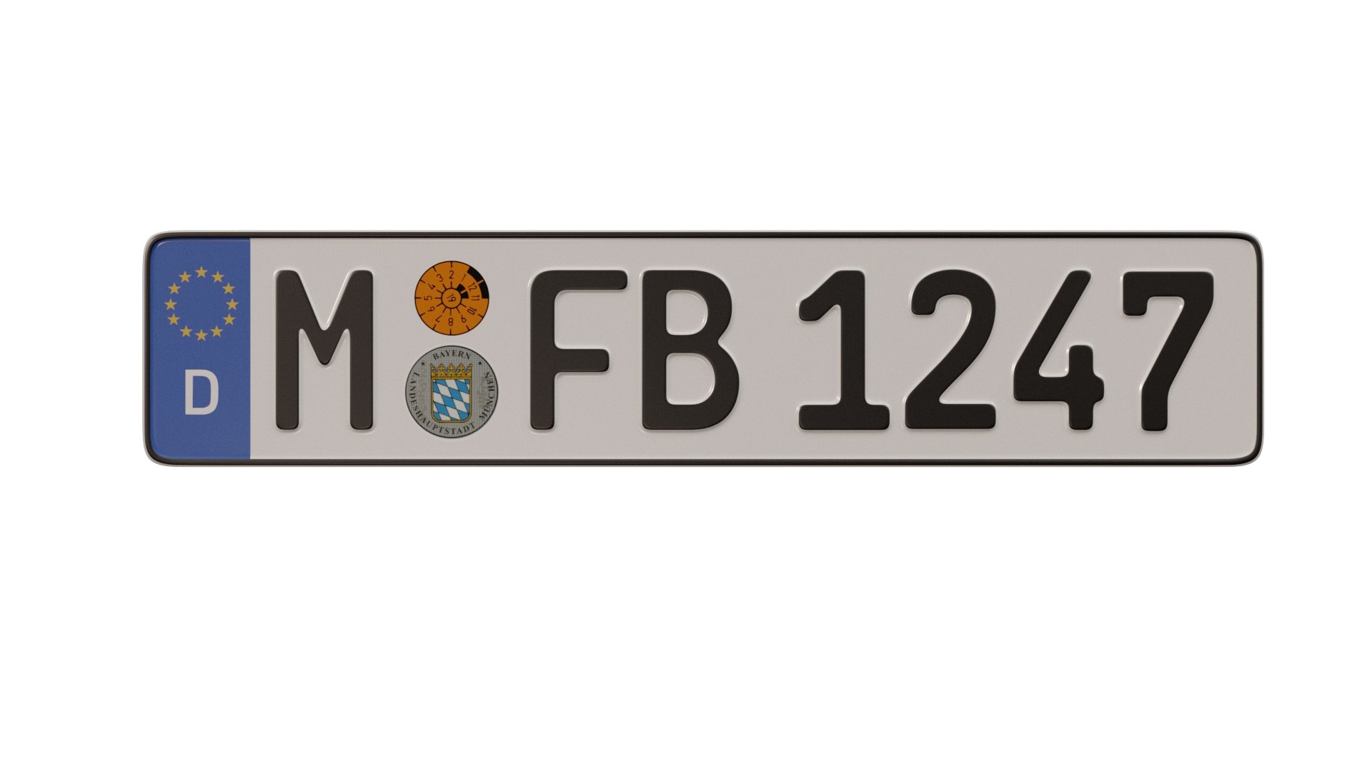 3d License Plate German