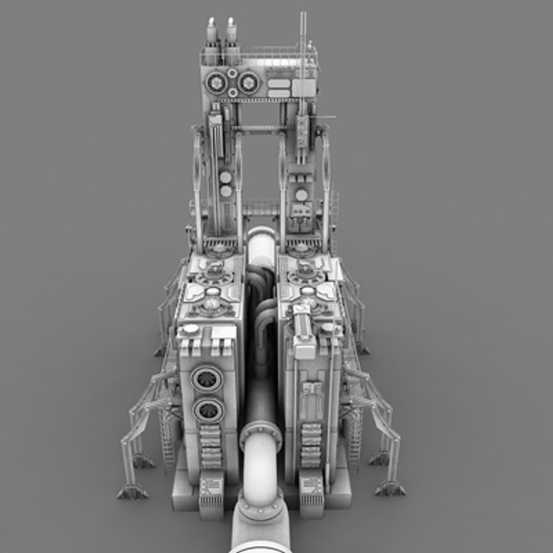 Sci-fi Power Relay Station 3d Obj