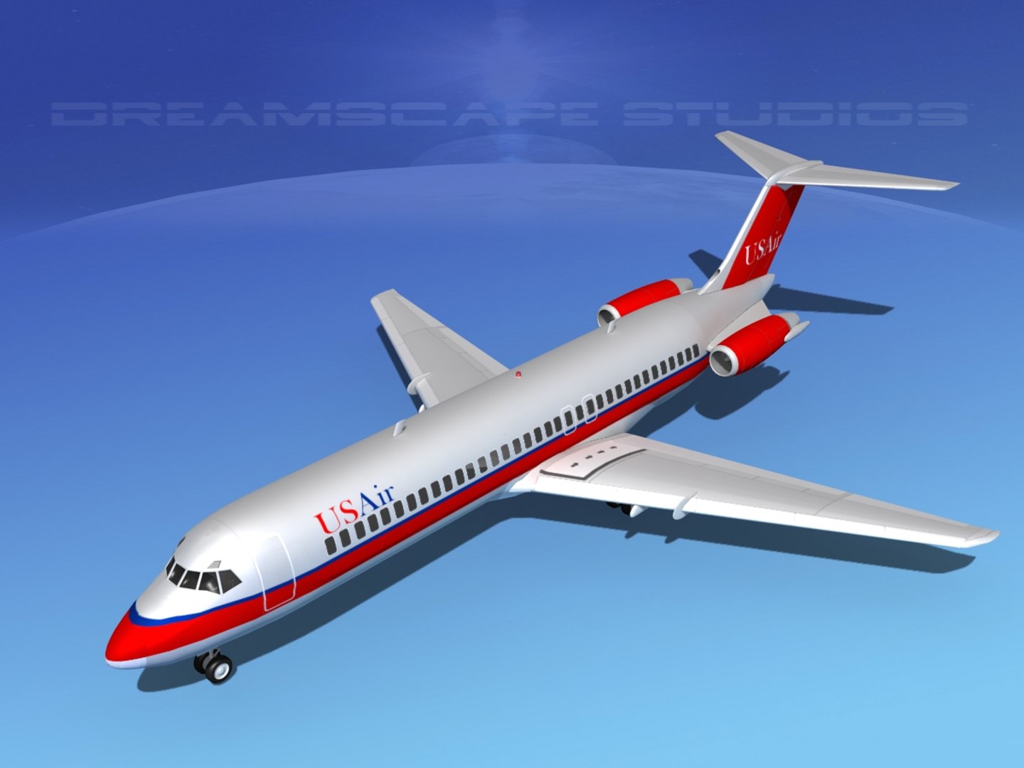 3d Dc-9-30 Dc-9 Model