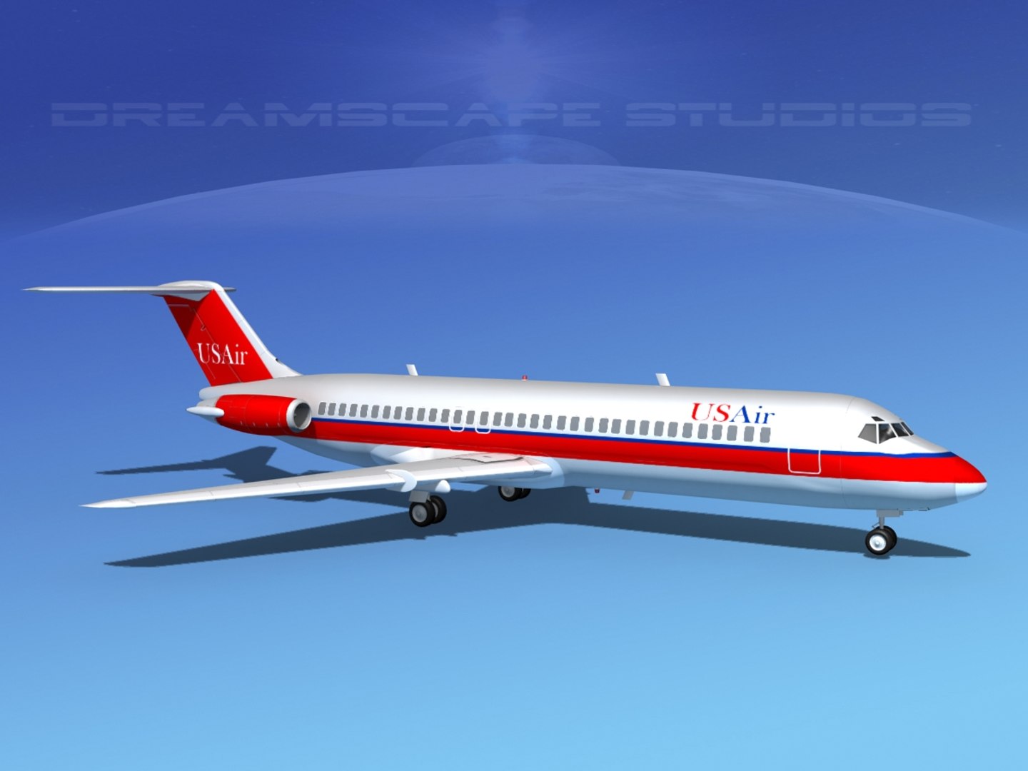 3d Dc-9-30 Dc-9 Model
