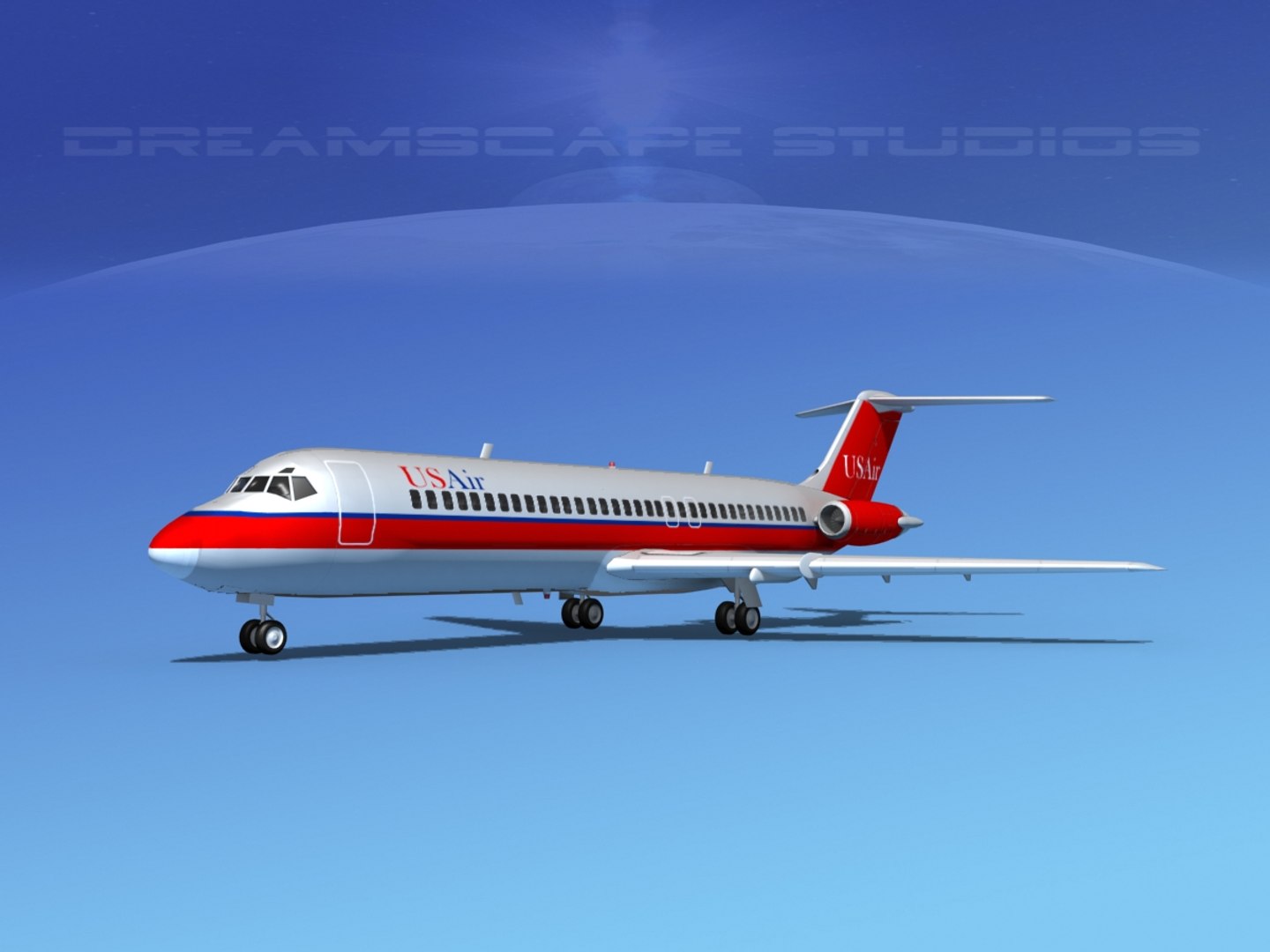 3d Dc-9-30 Dc-9 Model