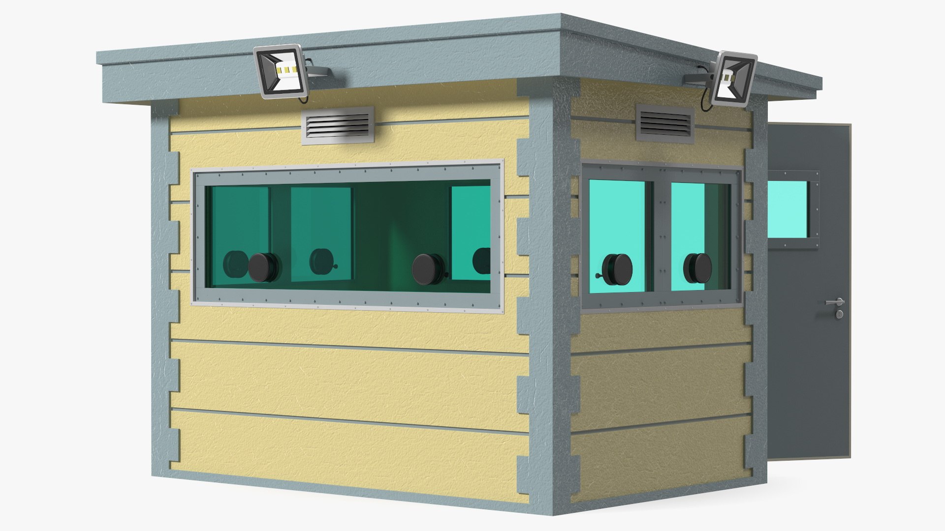 Outdoor Bullet Resistant Security Booth Model - TurboSquid 1828082