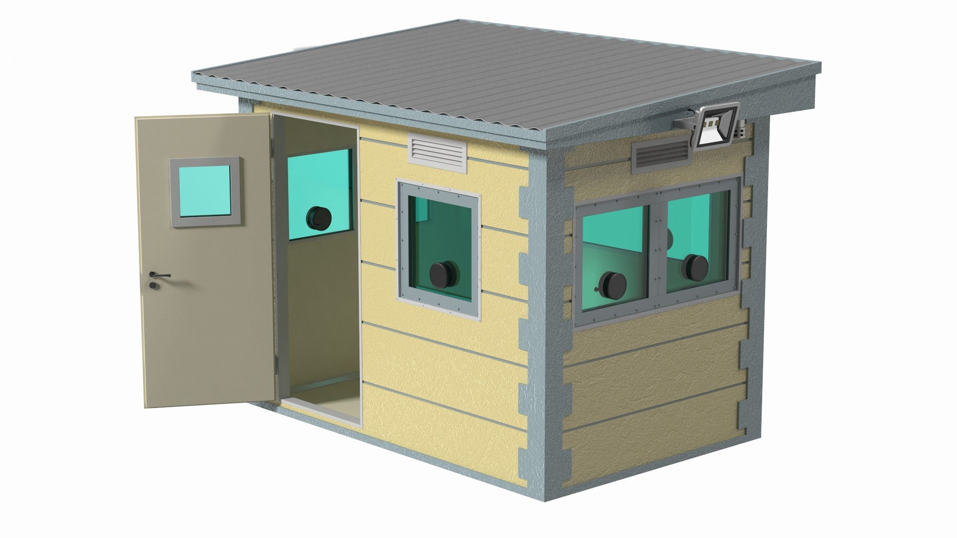 Outdoor Bullet Resistant Security Booth Model - TurboSquid 1828082