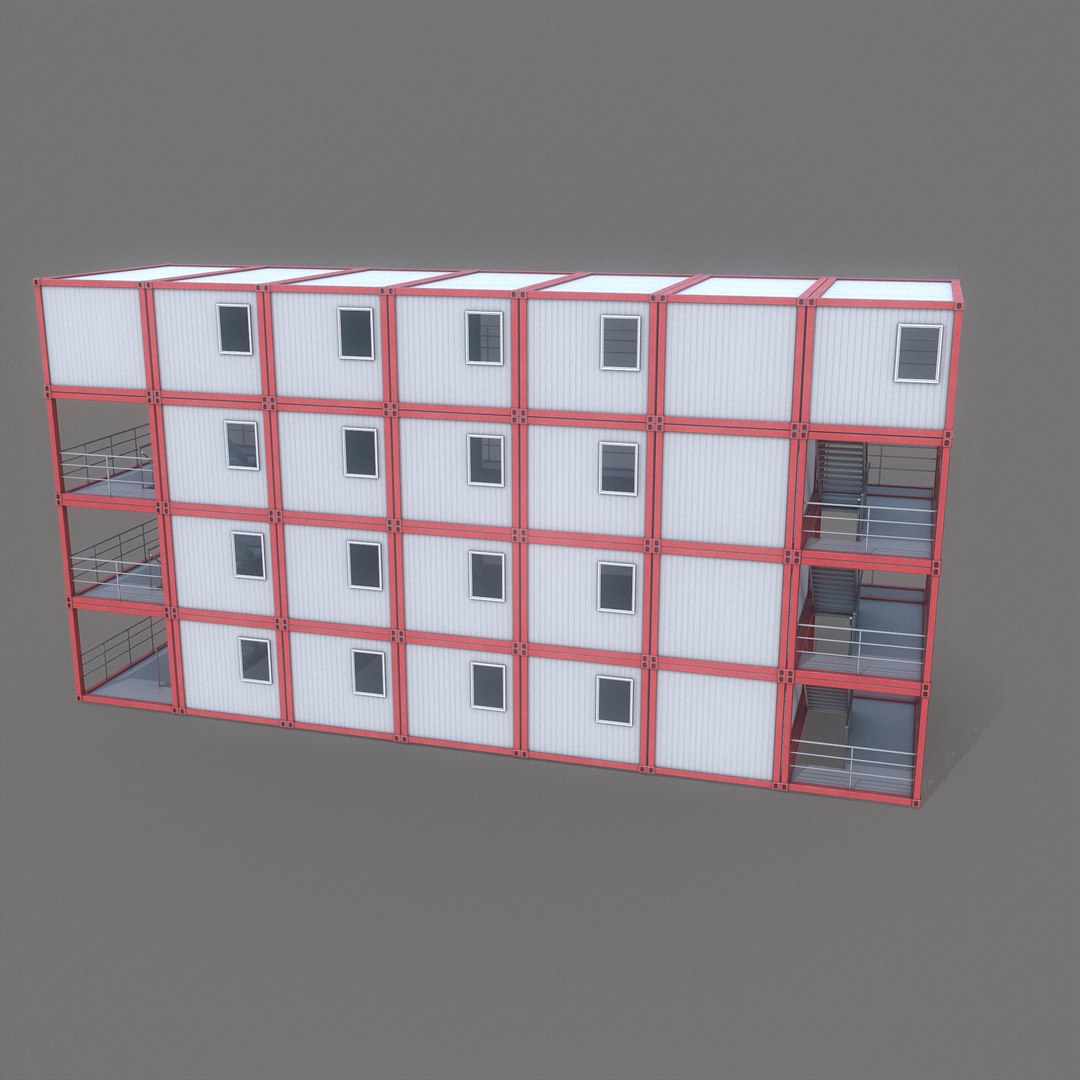 3D Model Container Building - TurboSquid 2007419