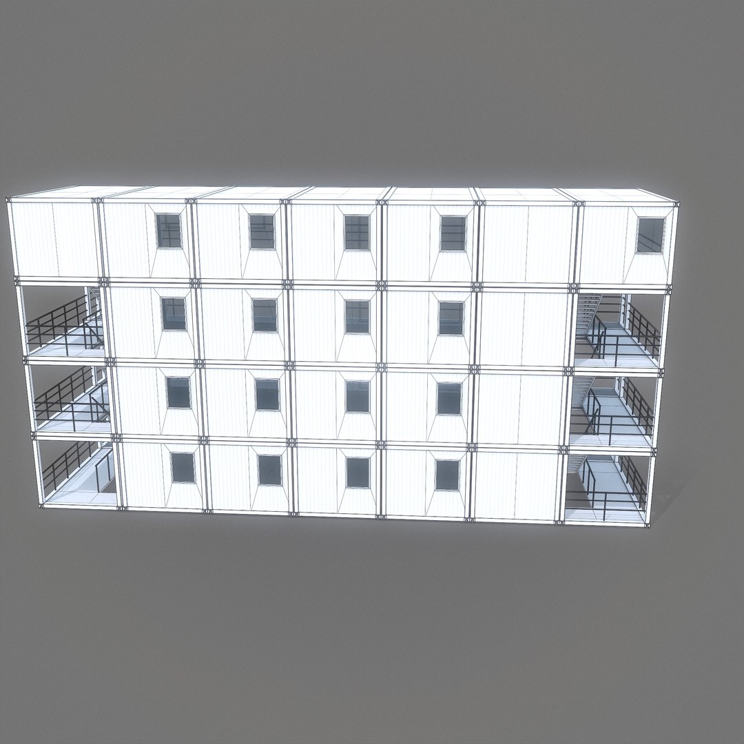 3D Model Container Building - TurboSquid 2007419