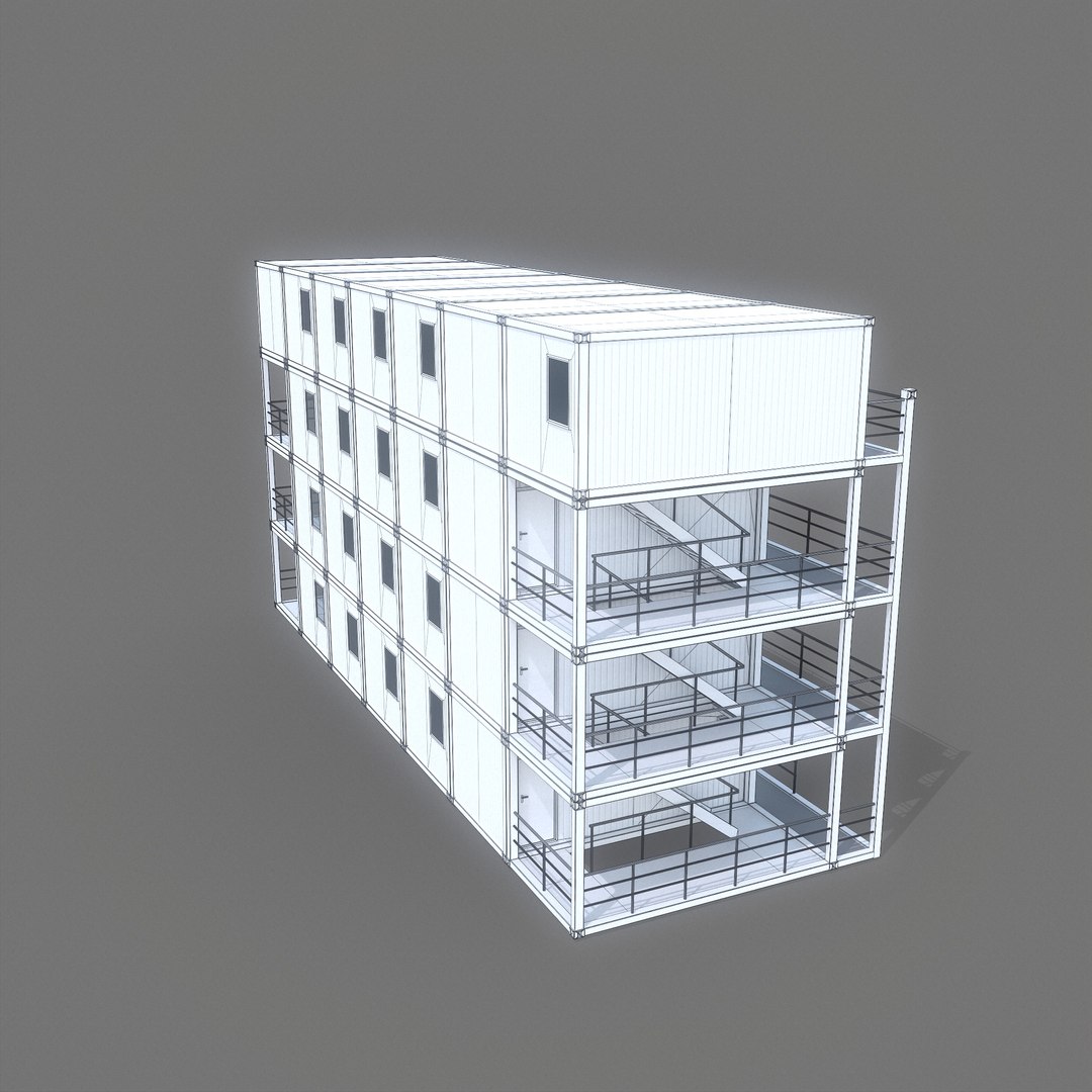 3D Model Container Building - TurboSquid 2007419