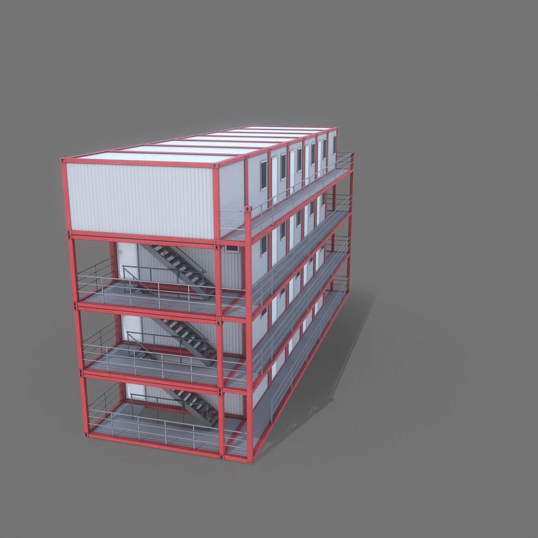 3D Model Container Building - TurboSquid 2007419