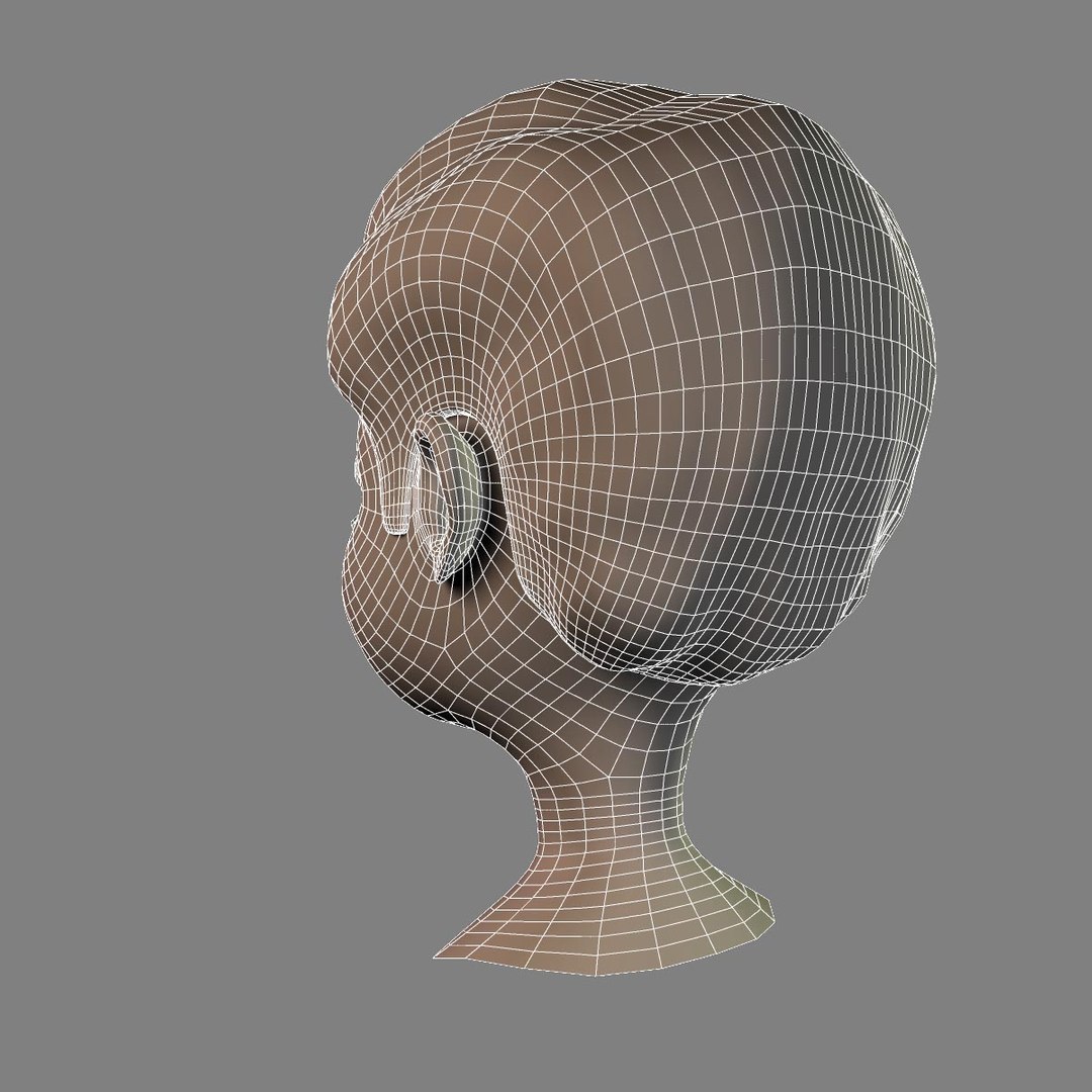 3d Cartoon Boy Head Model