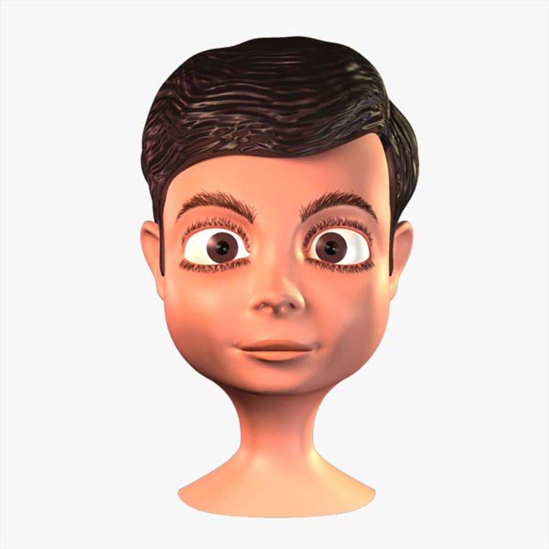 3d Cartoon Boy Head Model