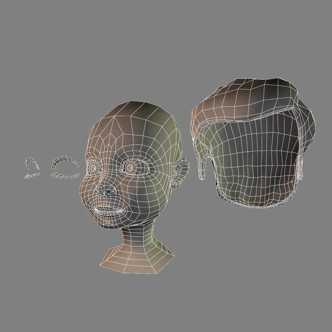 3d Cartoon Boy Head Model