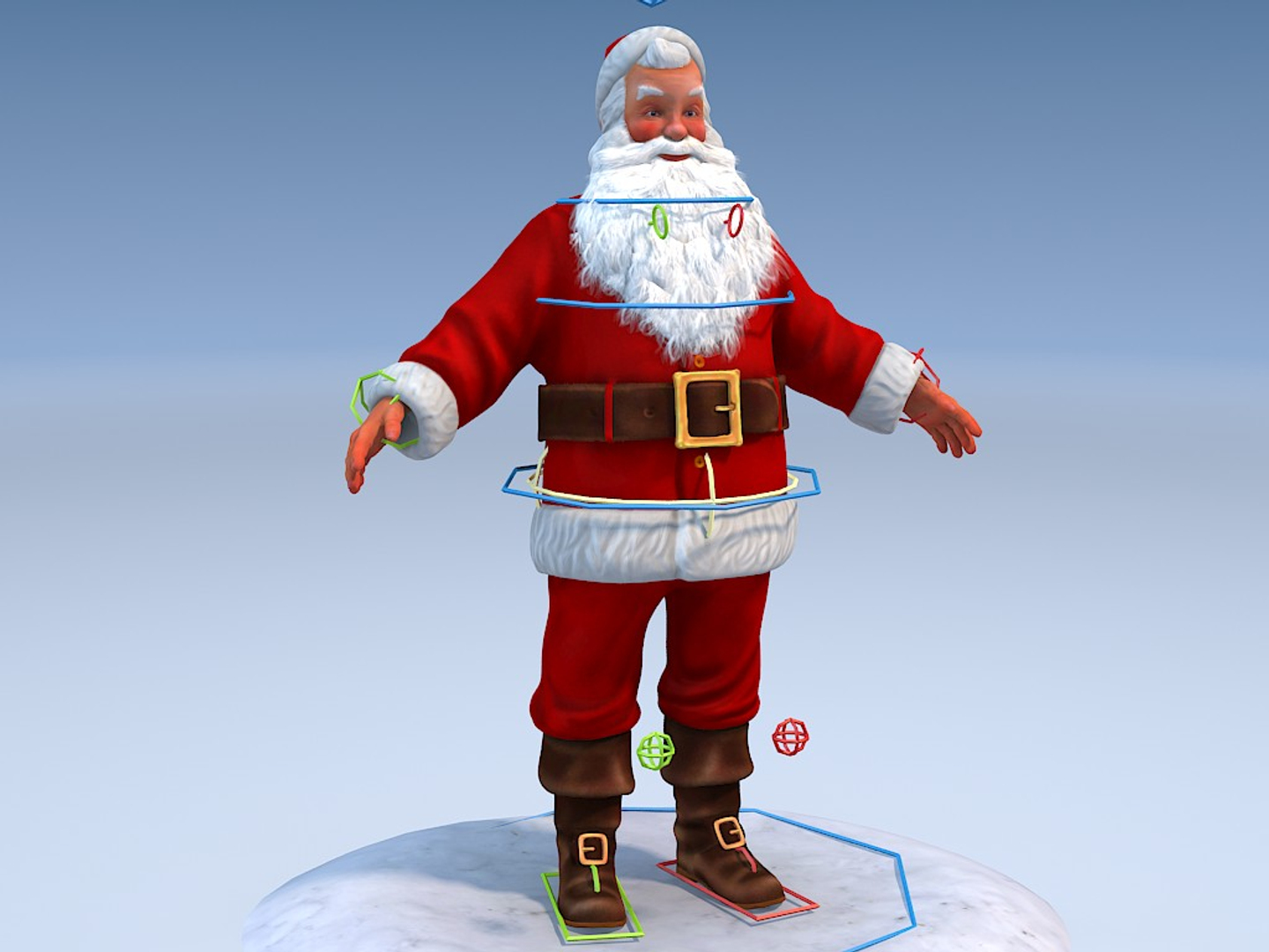 3d santa rigged claus