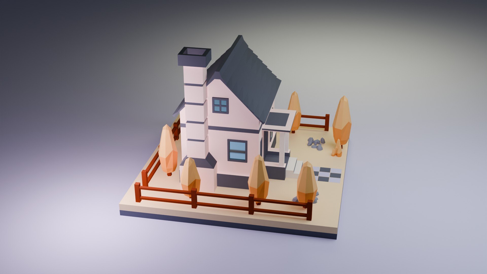 Low Poly House 3D Model - TurboSquid 2210457