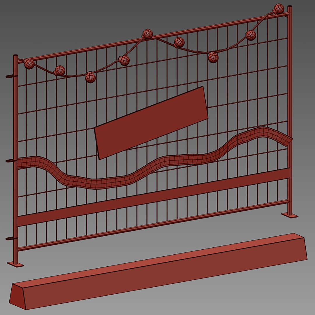 Construction Fencing Fence Model - TurboSquid 2270610