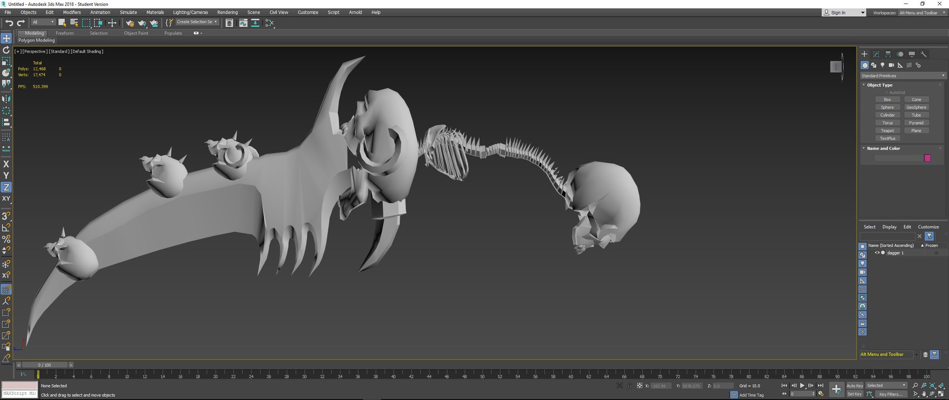 3D Necromancer Dagger Model - TurboSquid 1194434