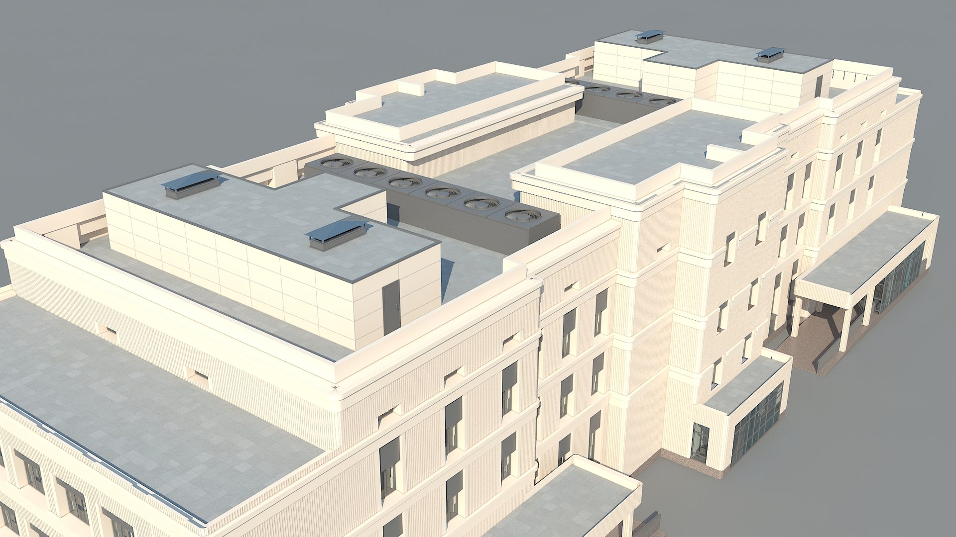 Hospital Building 3D Model - TurboSquid 1614577