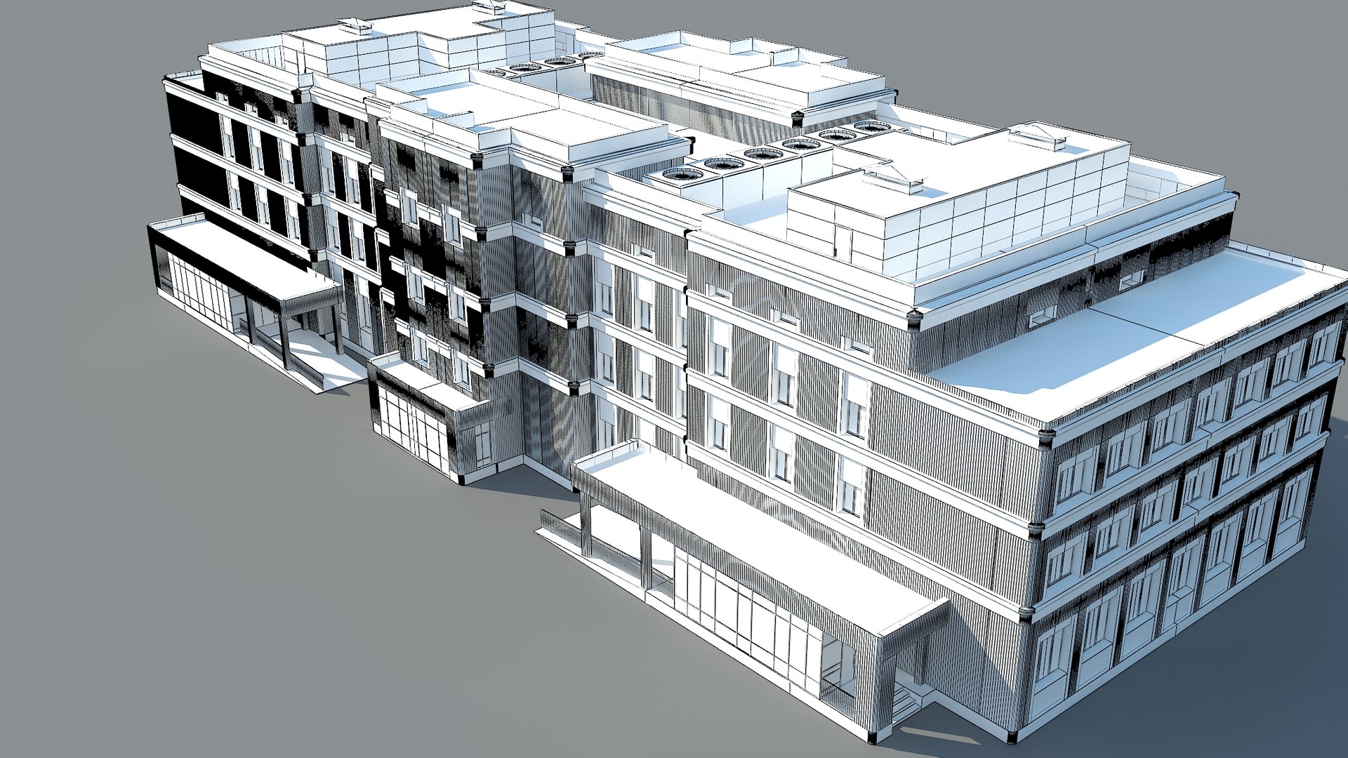 Hospital Building 3D Model - TurboSquid 1614577