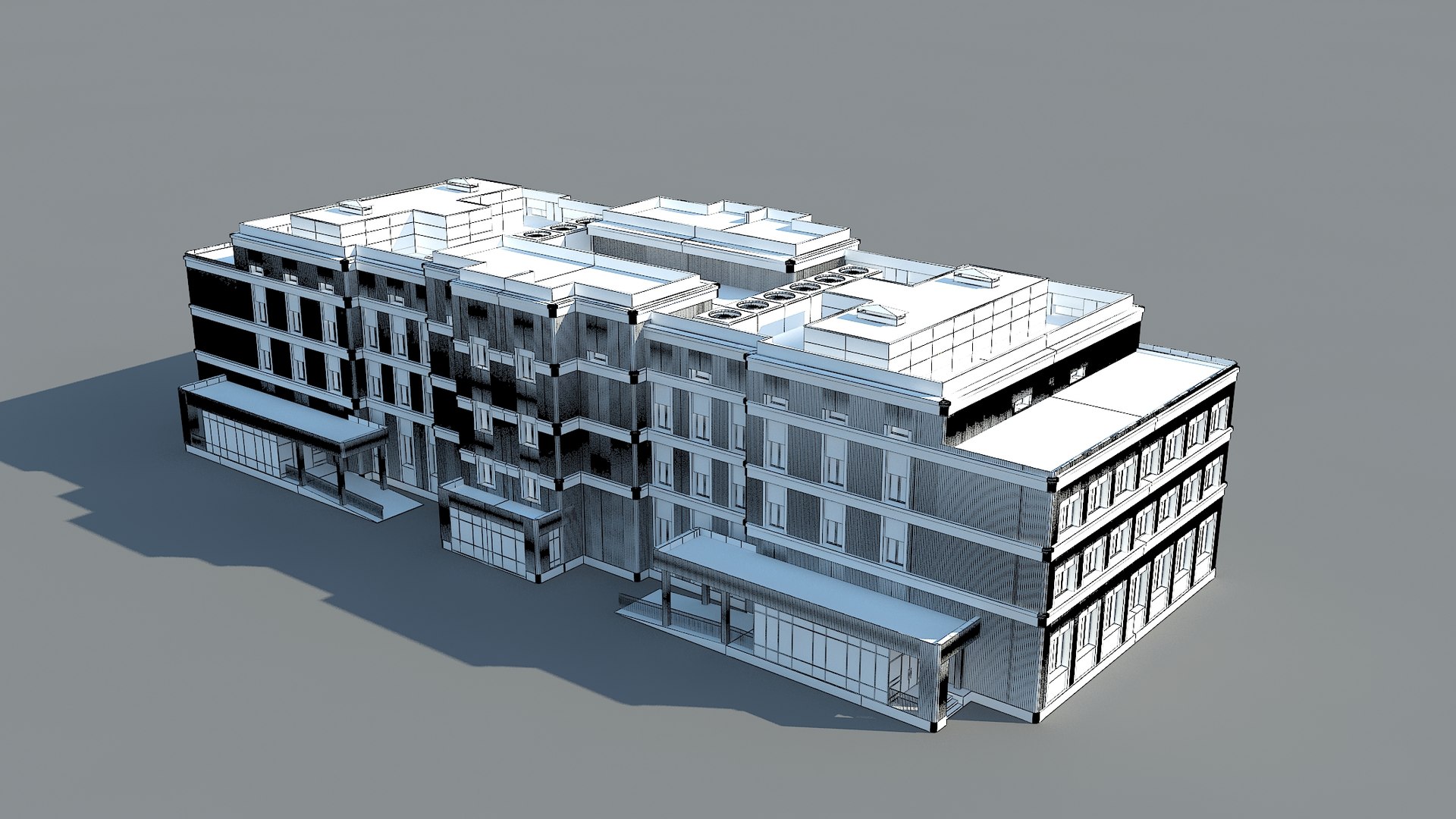 Hospital Building 3D Model - TurboSquid 1614577