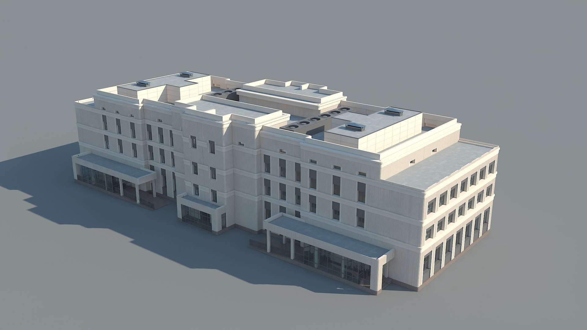 Hospital Building 3D Model - TurboSquid 1614577