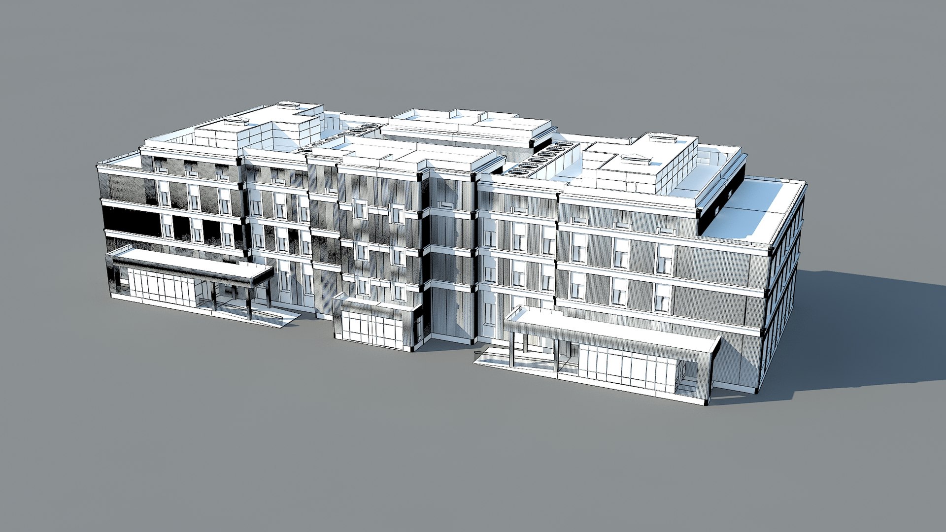 Hospital Building 3D Model - TurboSquid 1614577