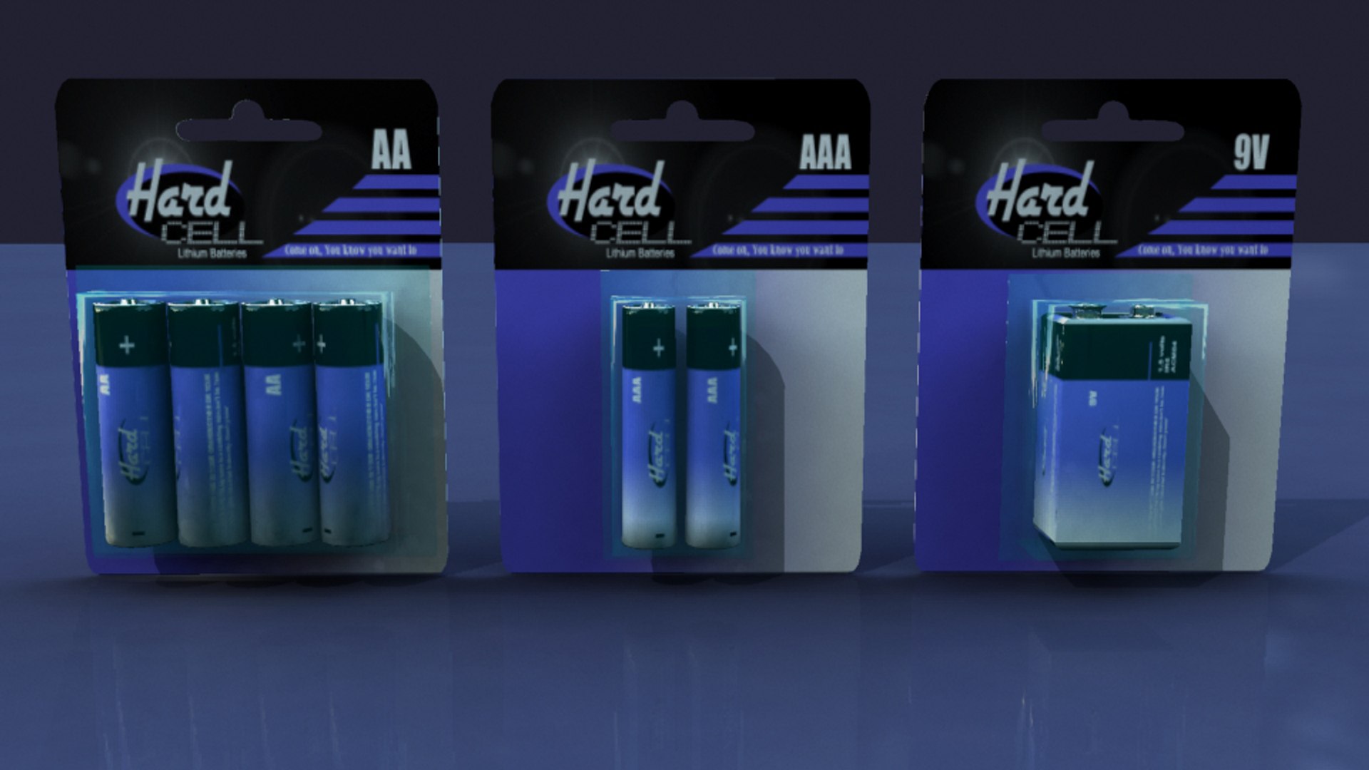 3d Model Set Batteries