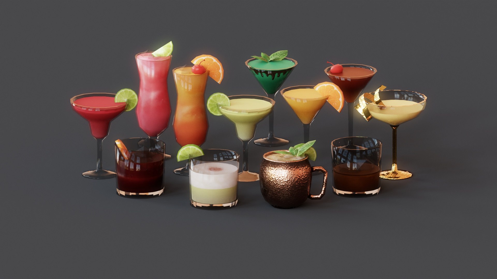 Cocktail Drink Beverage Model - TurboSquid 1430404
