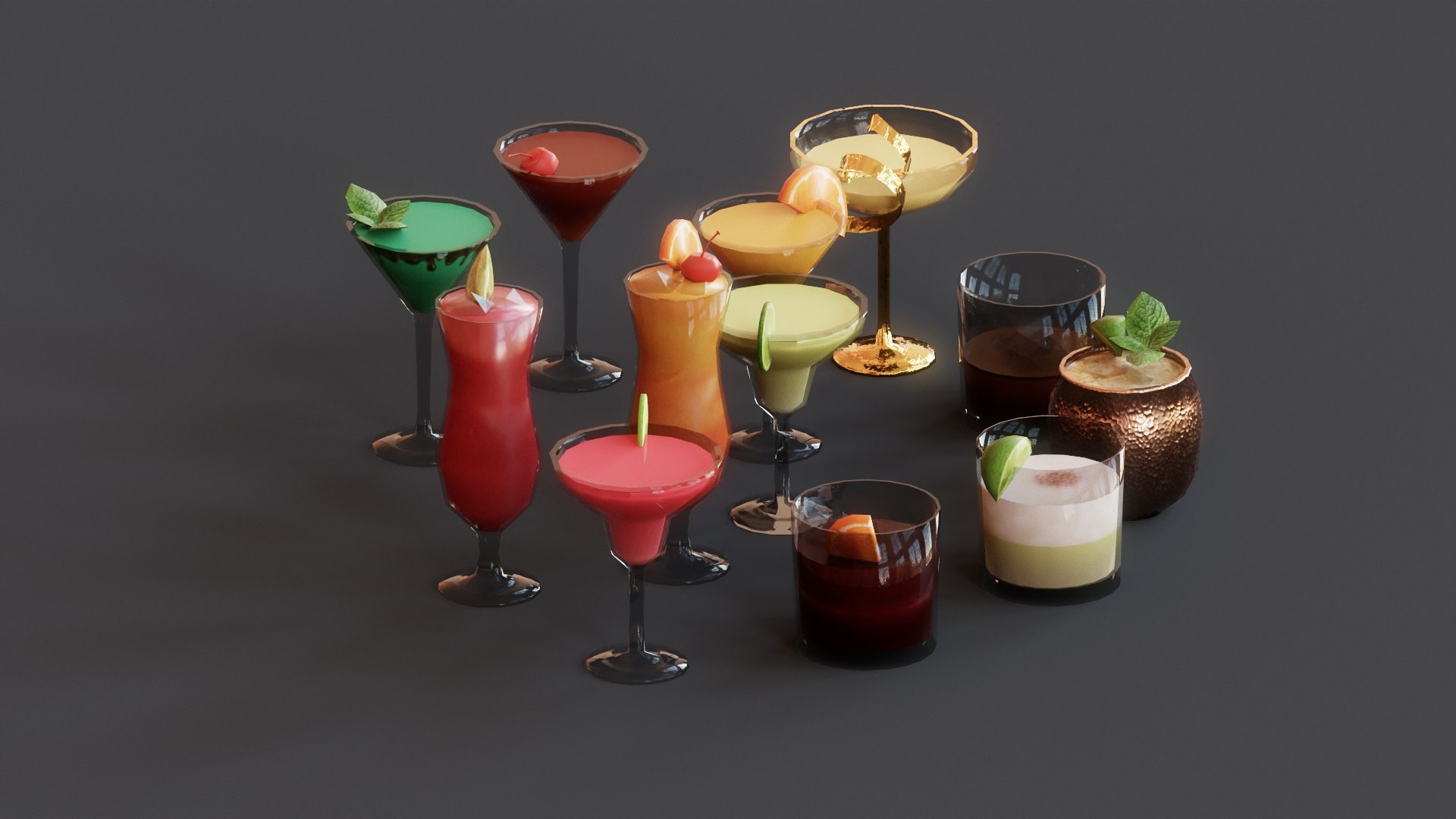 Cocktail Drink Beverage Model - TurboSquid 1430404