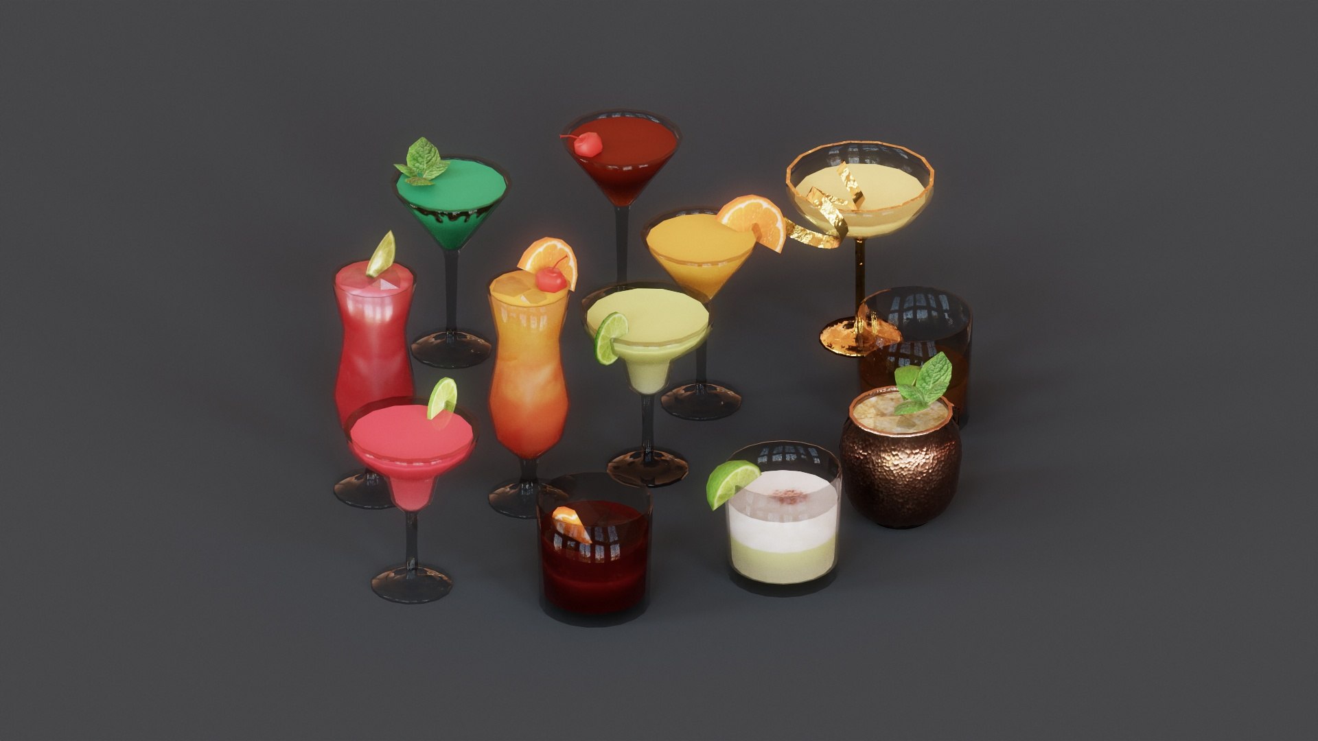 Cocktail Drink Beverage Model - TurboSquid 1430404