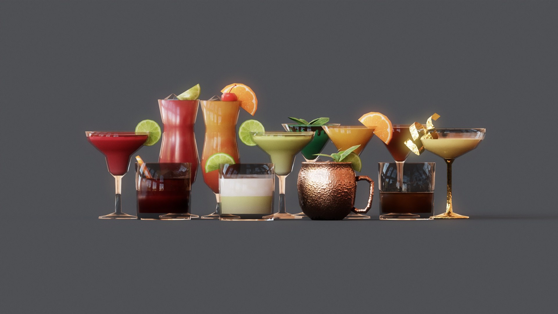 Cocktail Drink Beverage Model - TurboSquid 1430404