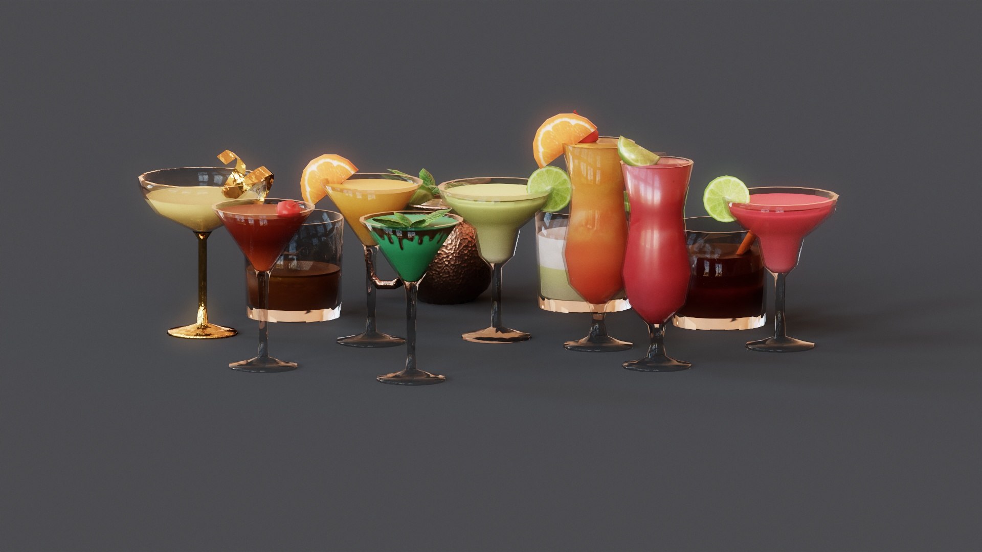 Cocktail Drink Beverage Model - TurboSquid 1430404