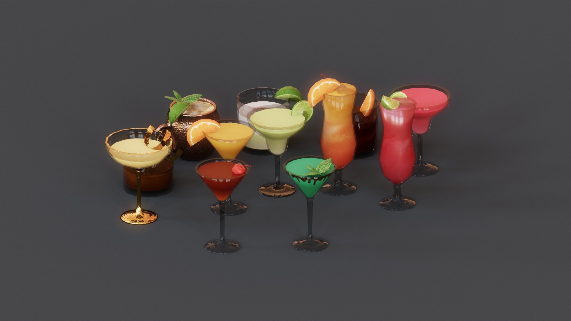 Cocktail Drink Beverage Model - TurboSquid 1430404