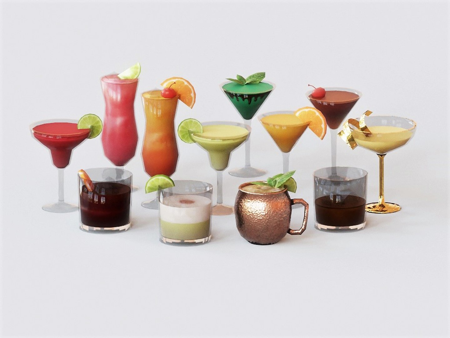 Cocktail Drink Beverage Model - TurboSquid 1430404